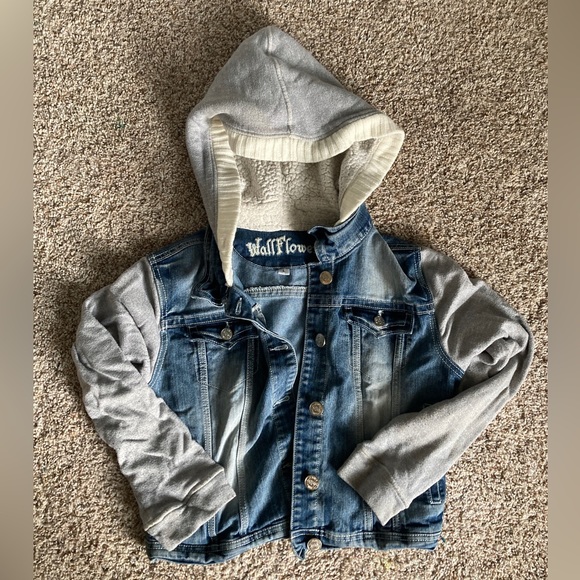 Wallflower | Jackets & Coats | Cropped Jean Jacket With Interior Grey ...